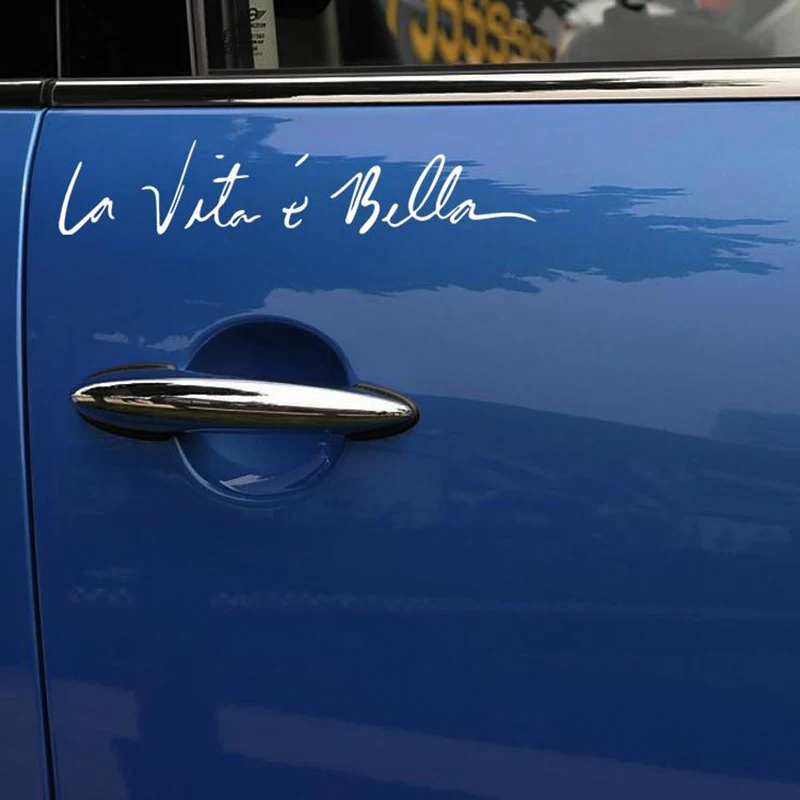 Pelly piggy Car Sticker La Vita E Bella Letters Sticker Personalized ...
