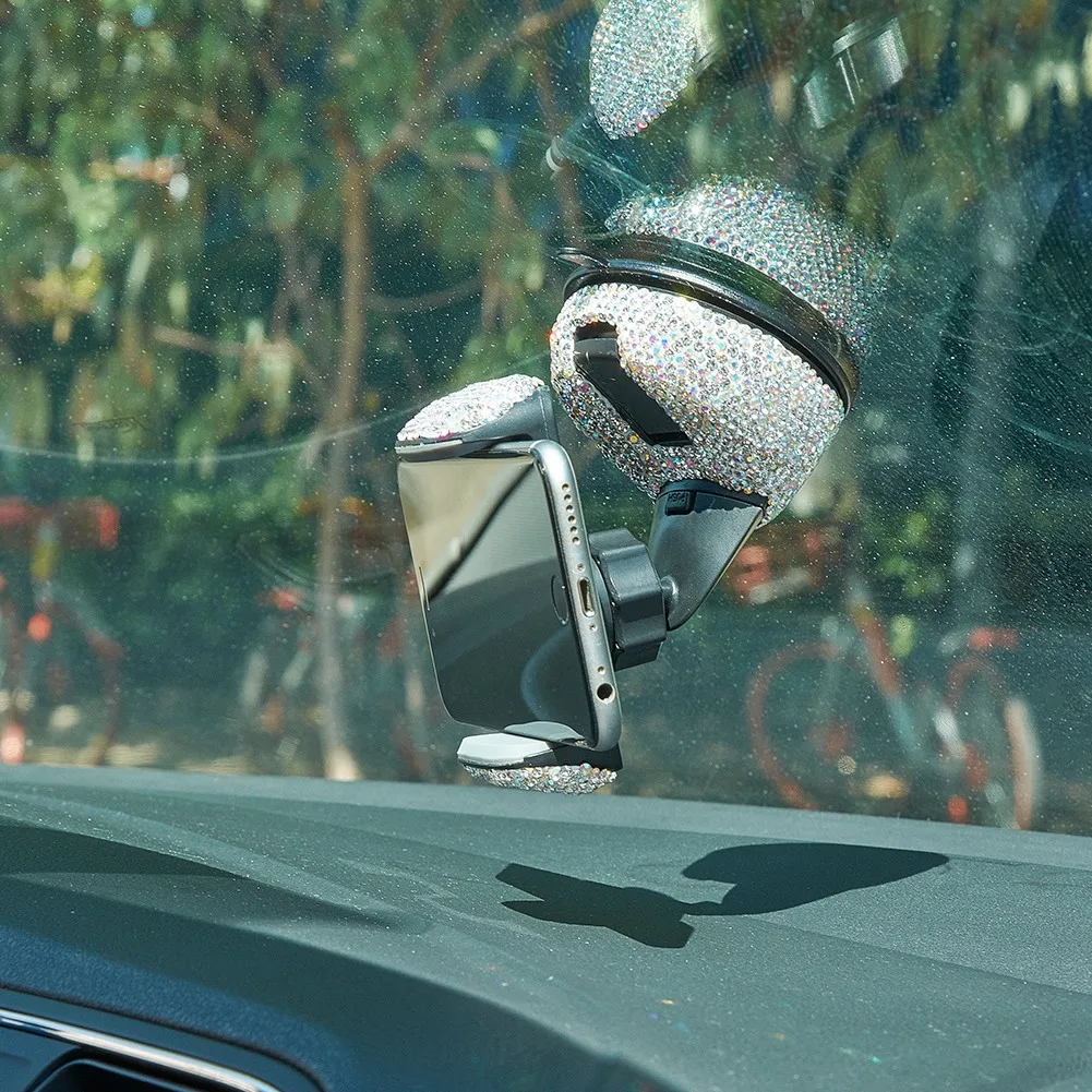 2 in 1 Car Phone Holder Stand Windshield Mount Bracket Holder Auto Air ...