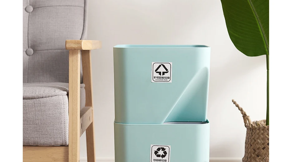 Couleur 10L vert Tri des déchets empilés à domicile, tri des déchets ...