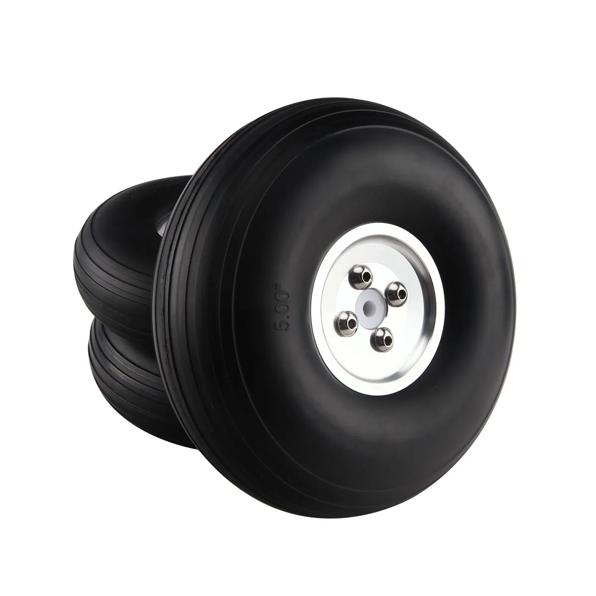 1 pair of 4.5"/114.3 RC Airplane PU wheel with Dia Casting Aluminum Hub ...
