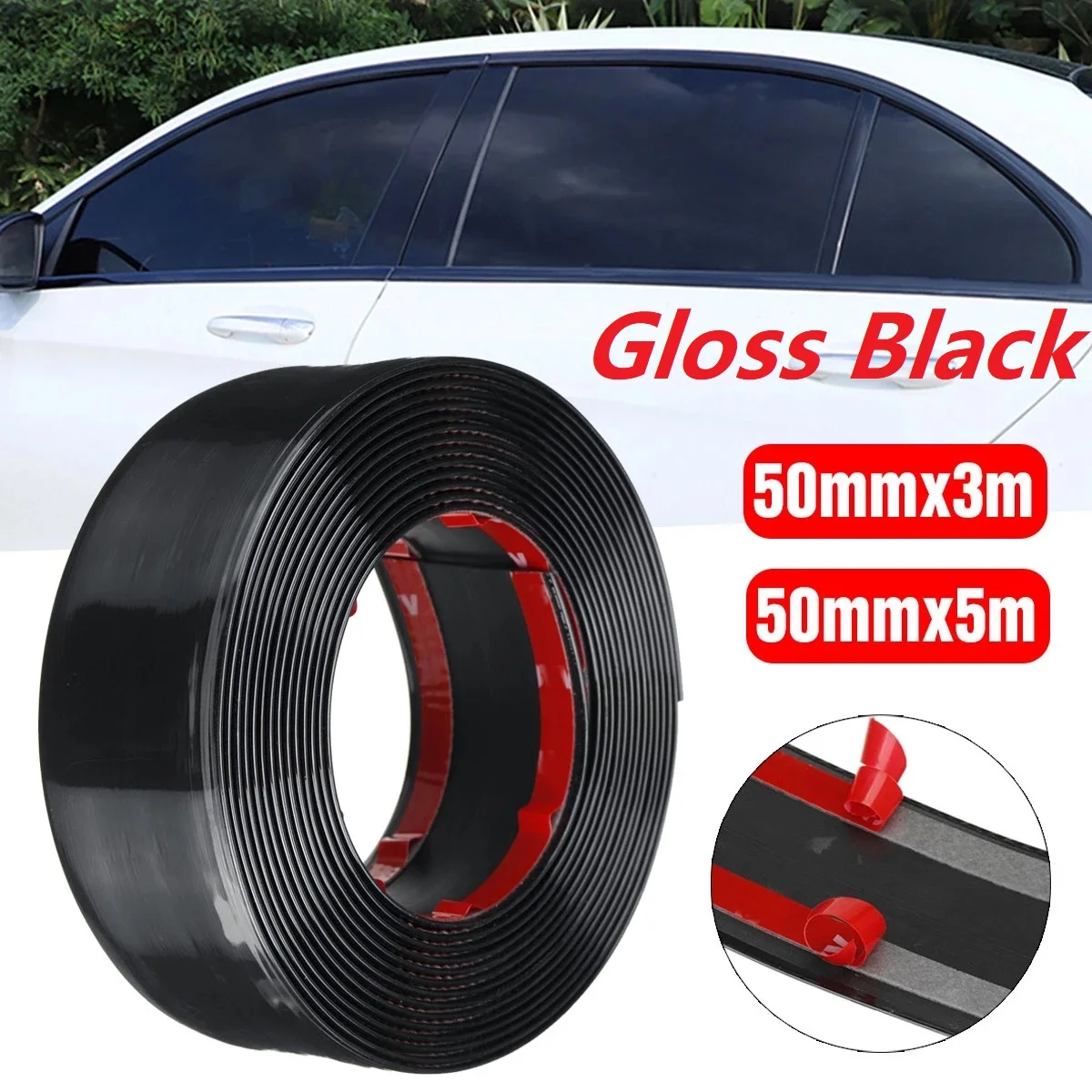 Gloss Black Car Body Molding Trim Roof Grille Window Side Mirror Trim ...