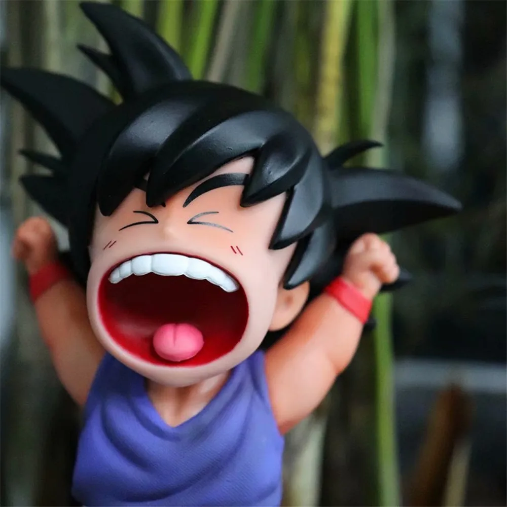 Dragon Ball Z Son Goku Cute Toys Anime Figures PVC Morning Yawn Model ...