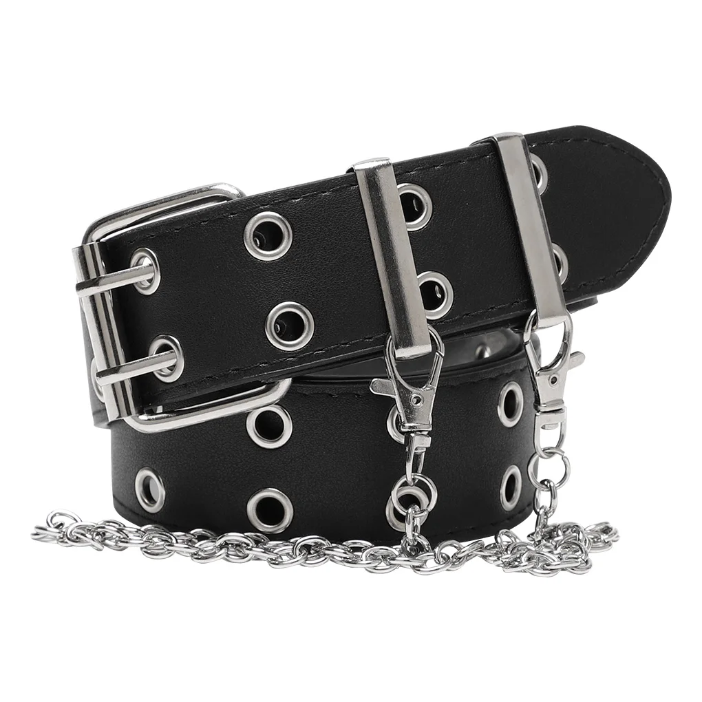 Womens Black Punk Chain Belt | Fashion Punk Women Belt | Black Belt ...