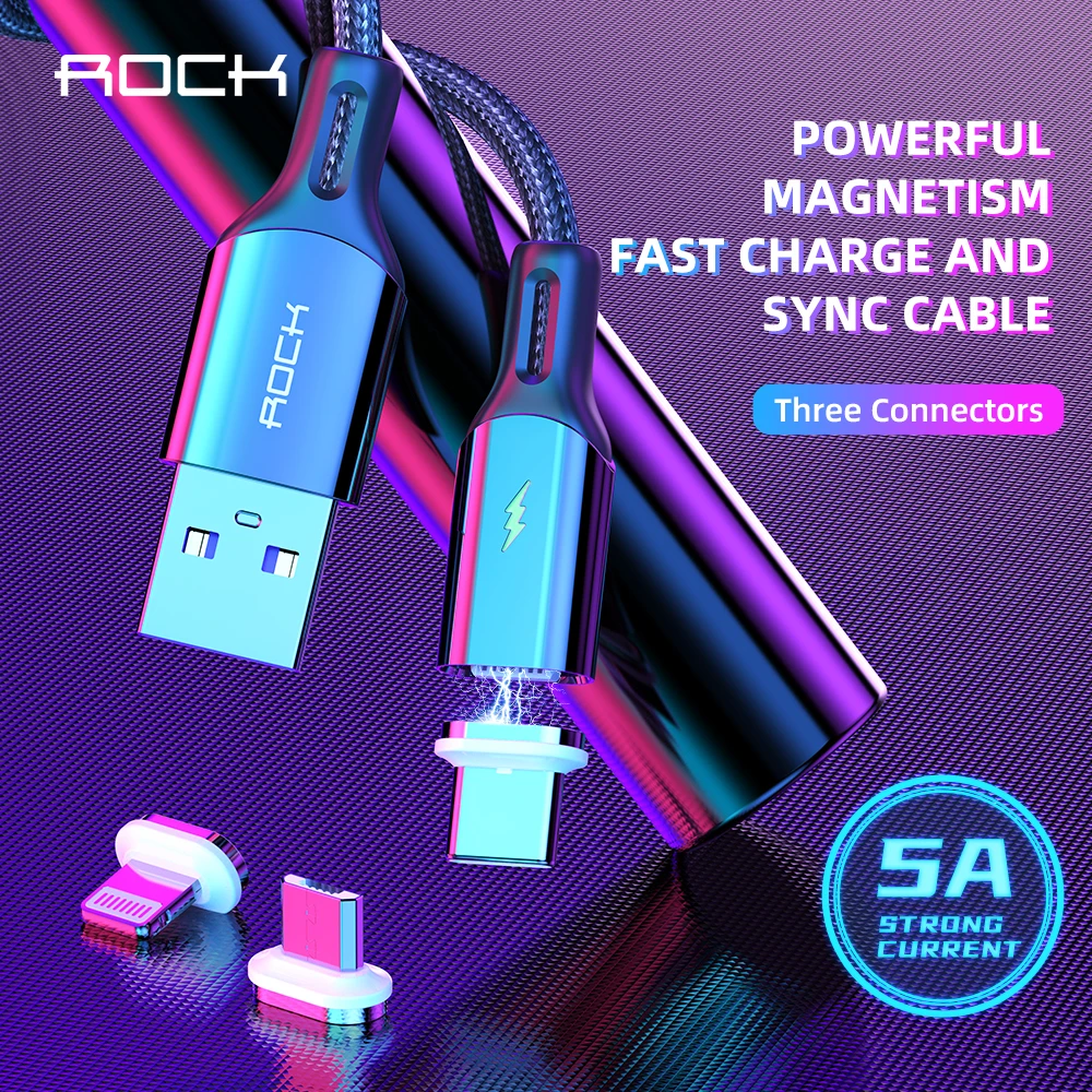 Rock magnético usb cabo de carregamento rápido micro usb tipo c ...