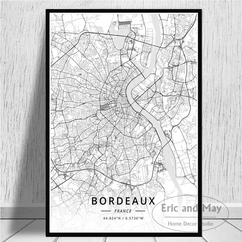 Canvas Painting Posters And Prints Map Of The World Modern City Maps ...