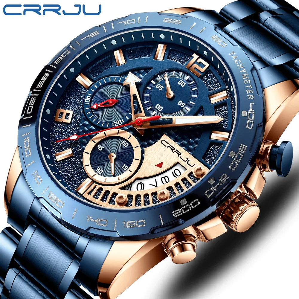 CRRJU-Mens-Watches-Fashion-Stainless-Steel-Business-Watch-Luxury ...