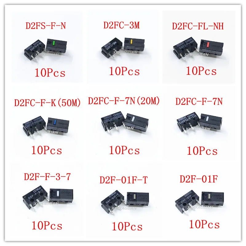 10Pcs OMRON mouse micro switch D2FC F 7N 20M OF D2FC F K(50M) D2F D2F F ...