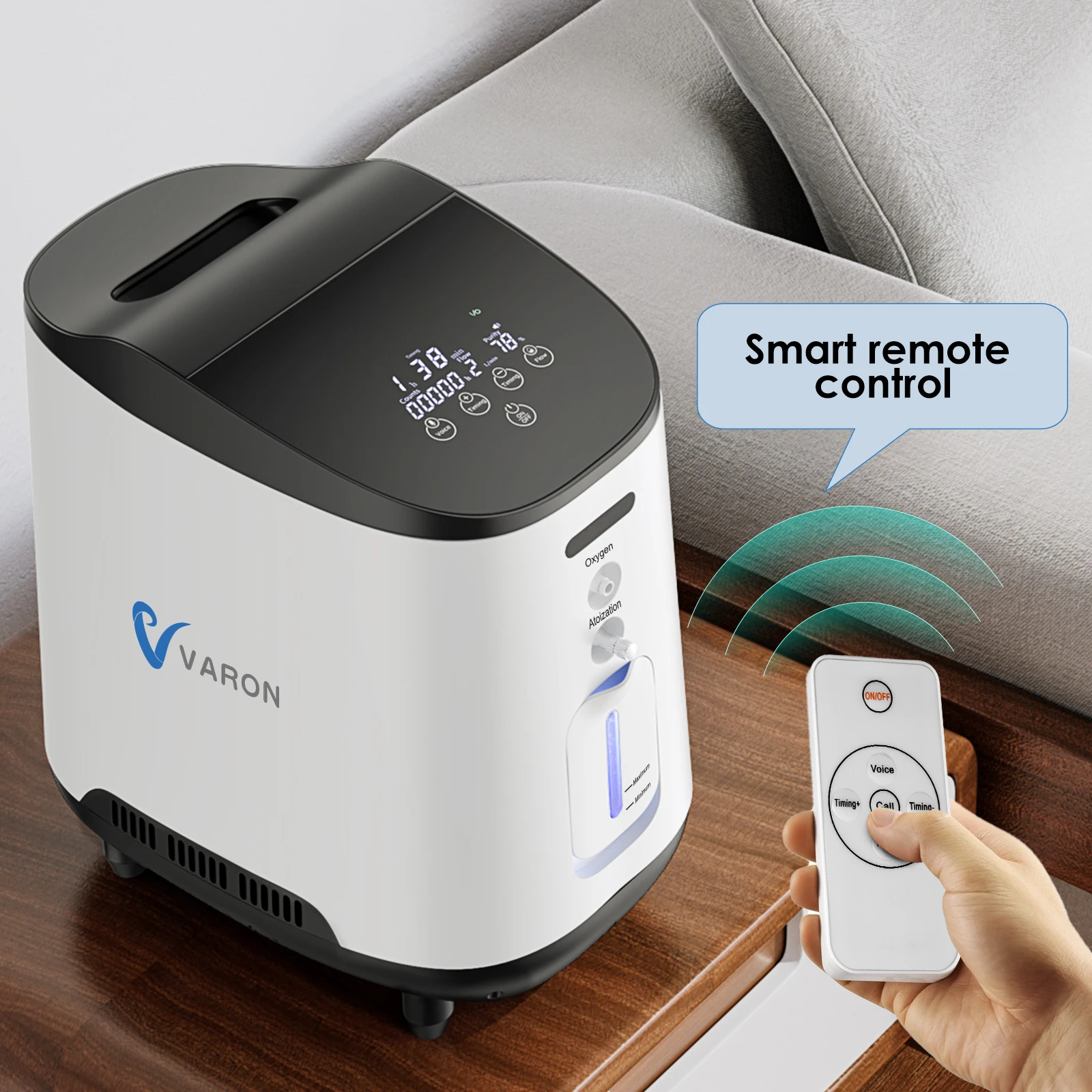 Varon 1-7l/min Portable Oxygen Concentrator Machine Generator Oxygen ...