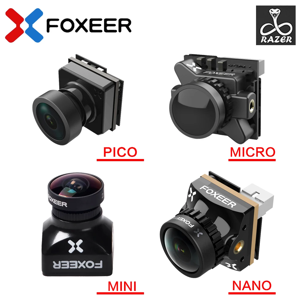 22*22mm Foxeer Razer Mini HD 5MP 2.1mm M12 1200TVL PAL NTSC Switchable ...