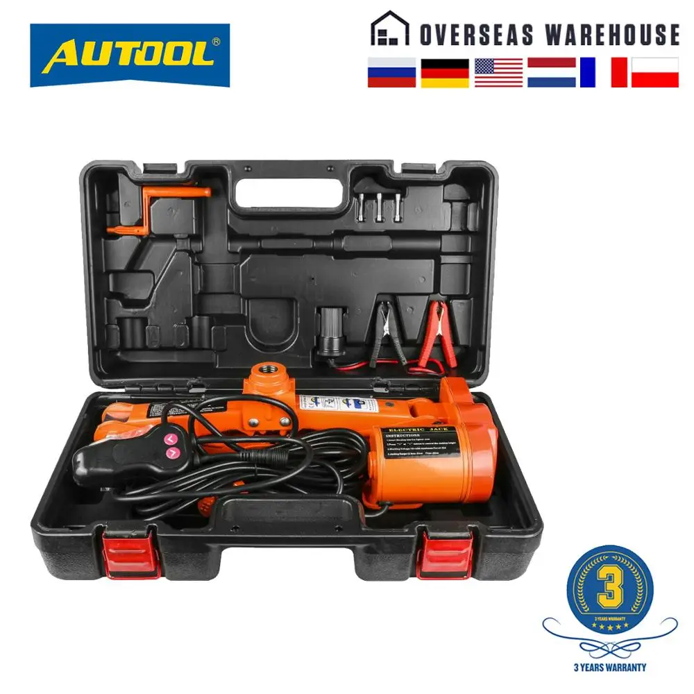 AUTOOL Electric Jack DC 12V 3Ton Car Jacks Lifting Tire Replacing Floor ...