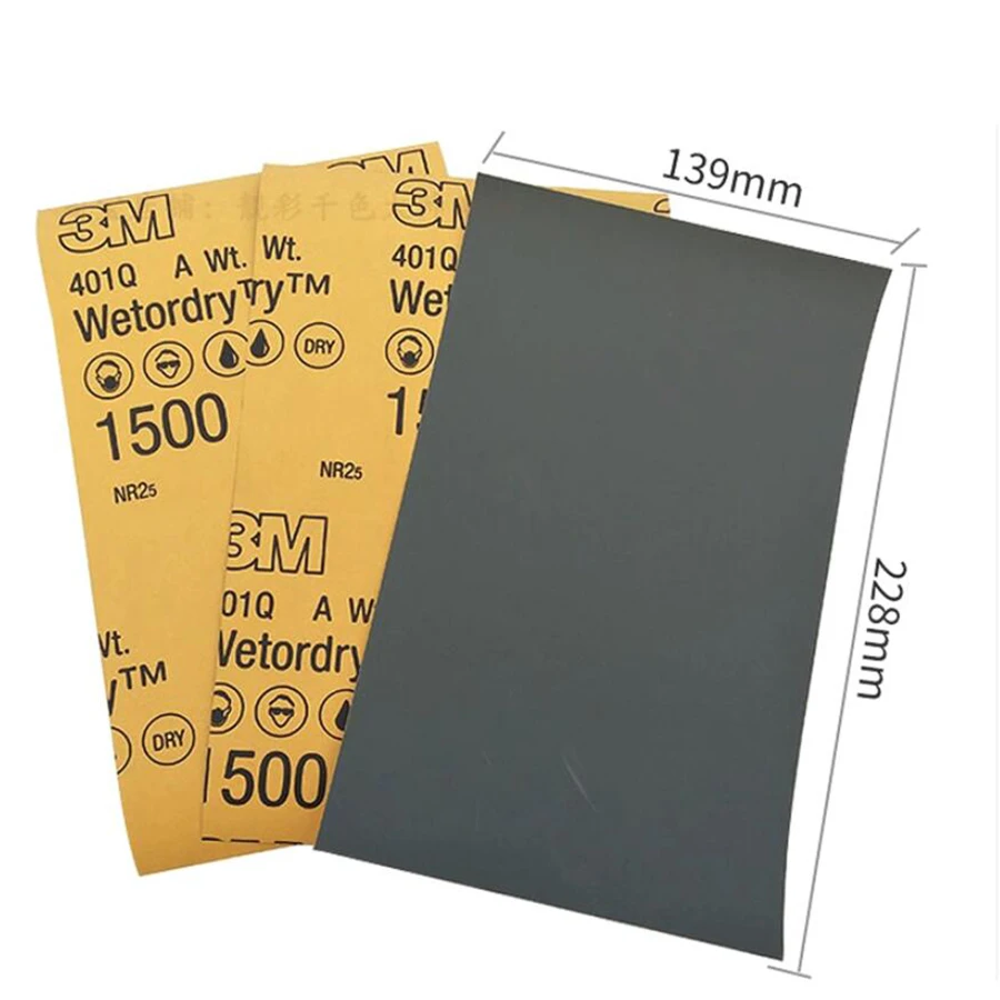 Genuine 3M Fine Sandpaper 1000/1200/1500/2000 Mesh Grit Water Sandpaper ...