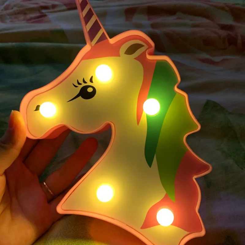 unicorn-party-decoration-3D-unicorn-Flamingo-Alpaca-LED-light-for-home ...