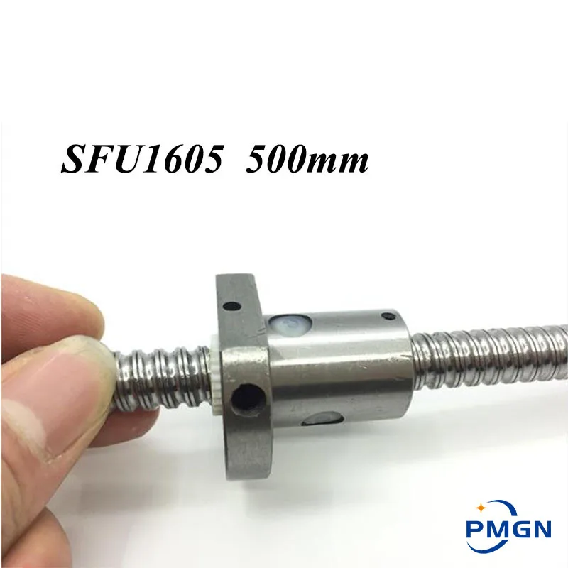 High quality 16mm 1605 Ball Screw Rolled C7 Ballscrew SFU1605 500mm ...