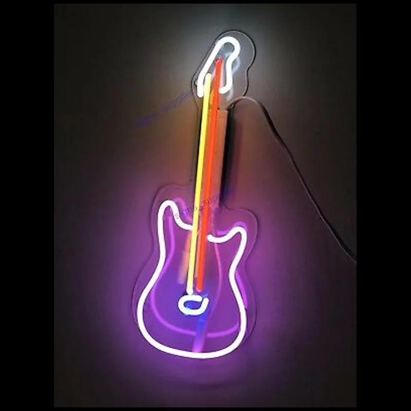 Wall Décor Guitar neon light Music led wall art Guitar led sign Music ...