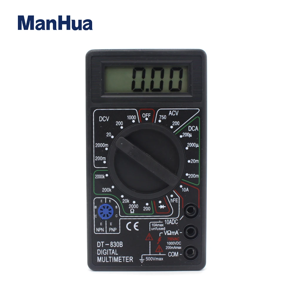 Manhua Mini Digital Multimeter DT 830B with LCD Display Meter Test ...