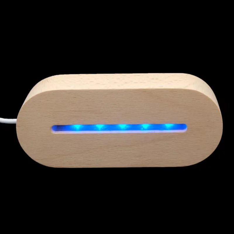 Oval-USB-Wooden-Led-Night-Light-Base-RGB-3D-Acrylic-Display-Stand-for ...
