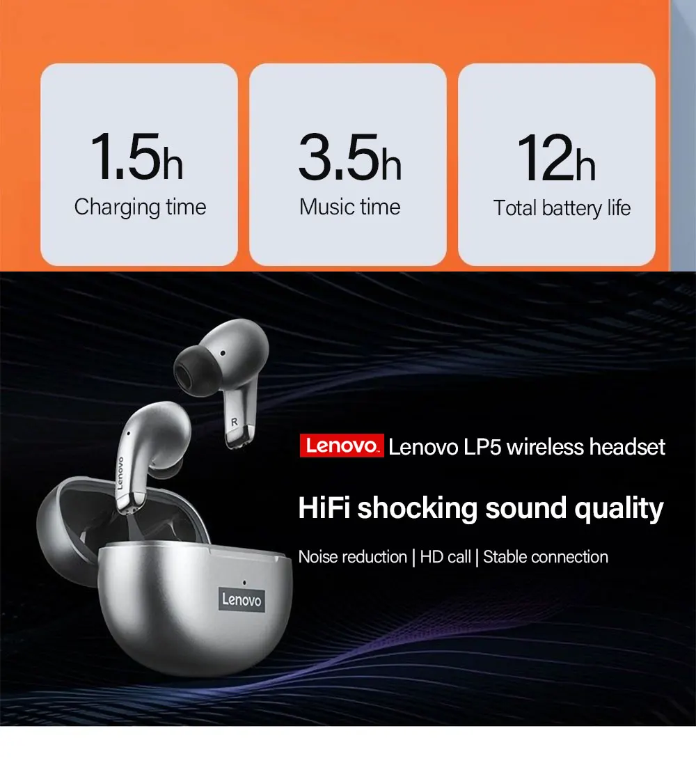 Auriculares bluetooth inalámbricos lenovo lp5 tws LENOVO | falabella.com