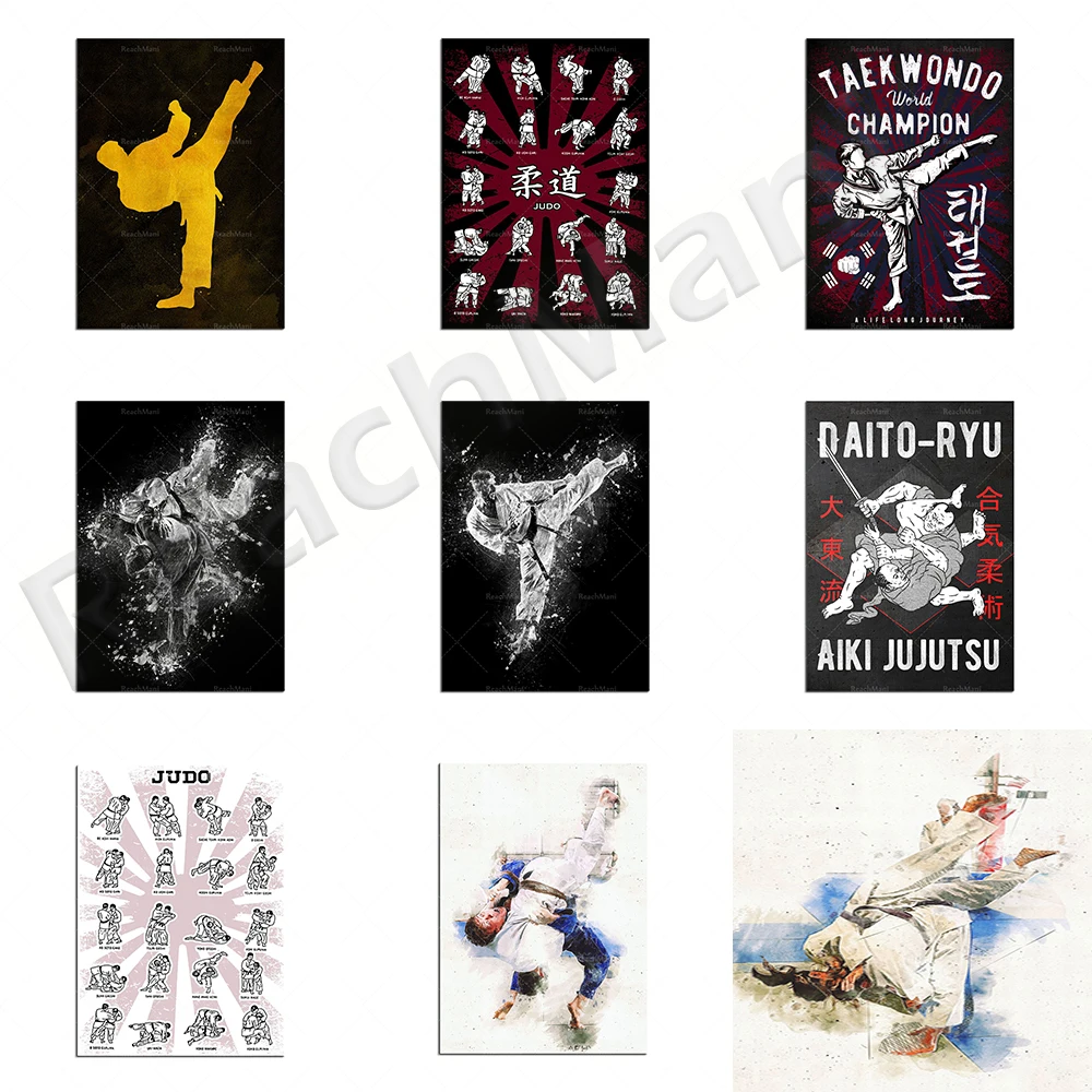 Aikido-Judo-Throw-Judo-Dojo-Decoration-Poster-Wall-Decoration-Canvas ...