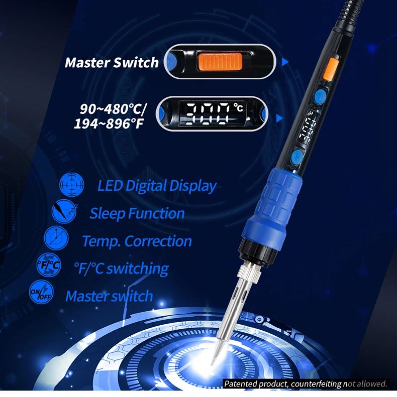 Poste a souder,A-BF Kit de fer à souder électrique numérique LED 220V ...