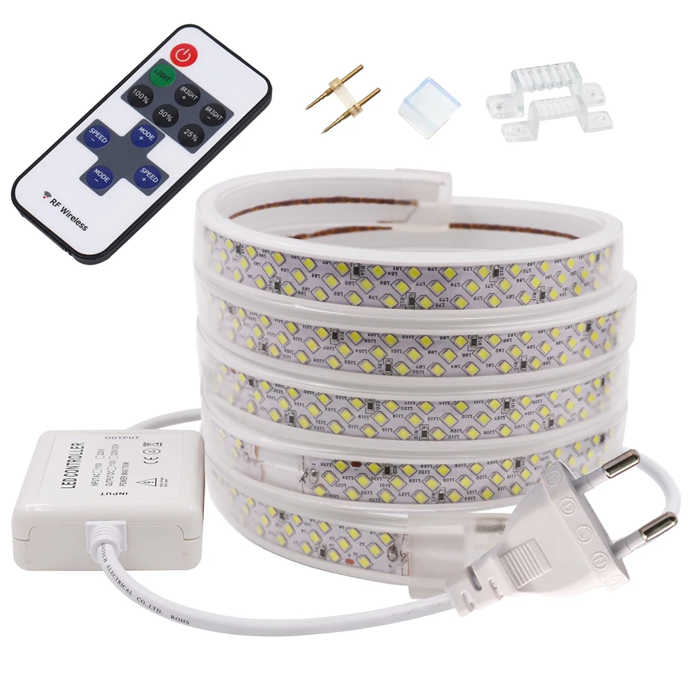 220V-2835-Led-Strip-Light-Remote-Control-276LEDs-m-Three-Rows-Tilt ...