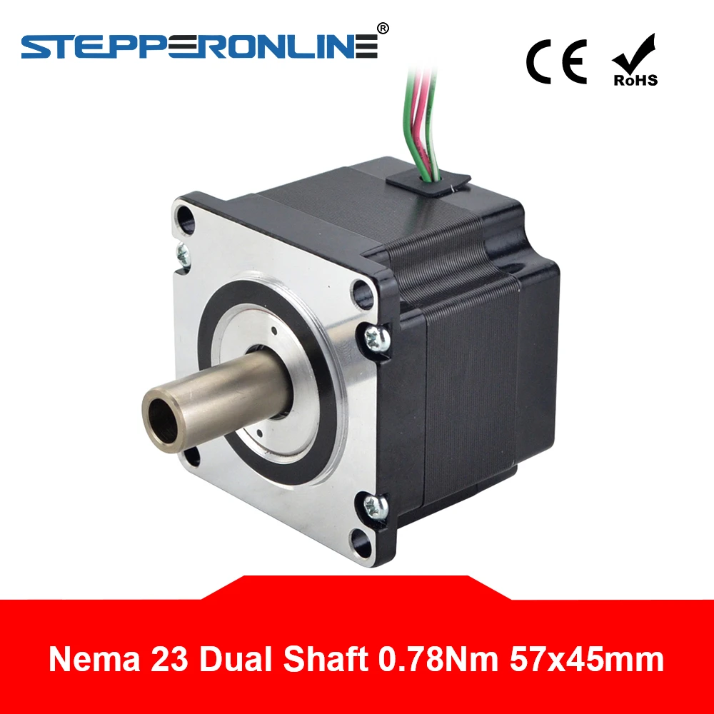 Dual Shaft Nema 23 Stepper Motor 0.78 Nm Hollow Shaft 2.0a 57x57x45mm ...