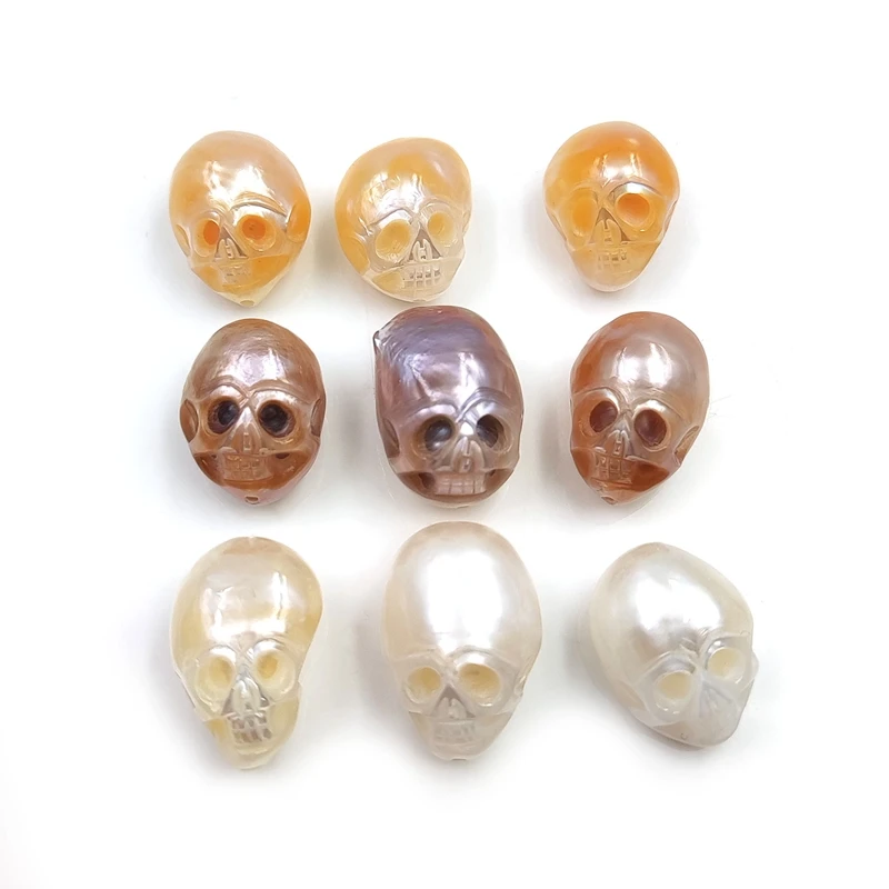 Natural Hand Carved Pearls Handmade Pearl Skulls For Necklace Making ...