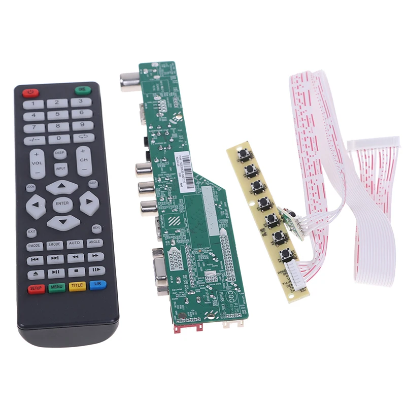 Placa mãe universal para tv lcd t. v53.03, placa de driver v53, tv analógica, av, pc, hdmi, usb ...