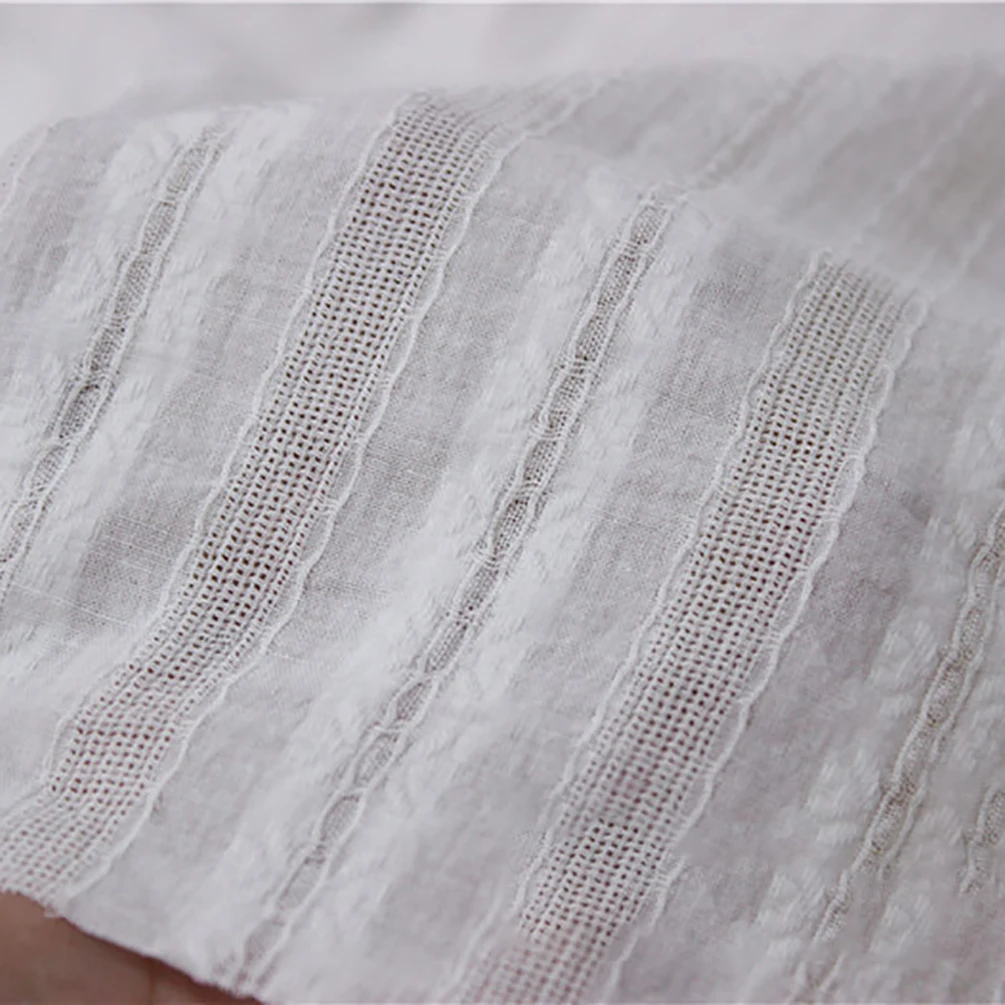 Thin Material Pure Cotton Jacquard Fabric For Woman Shirt Dress Sewing ...