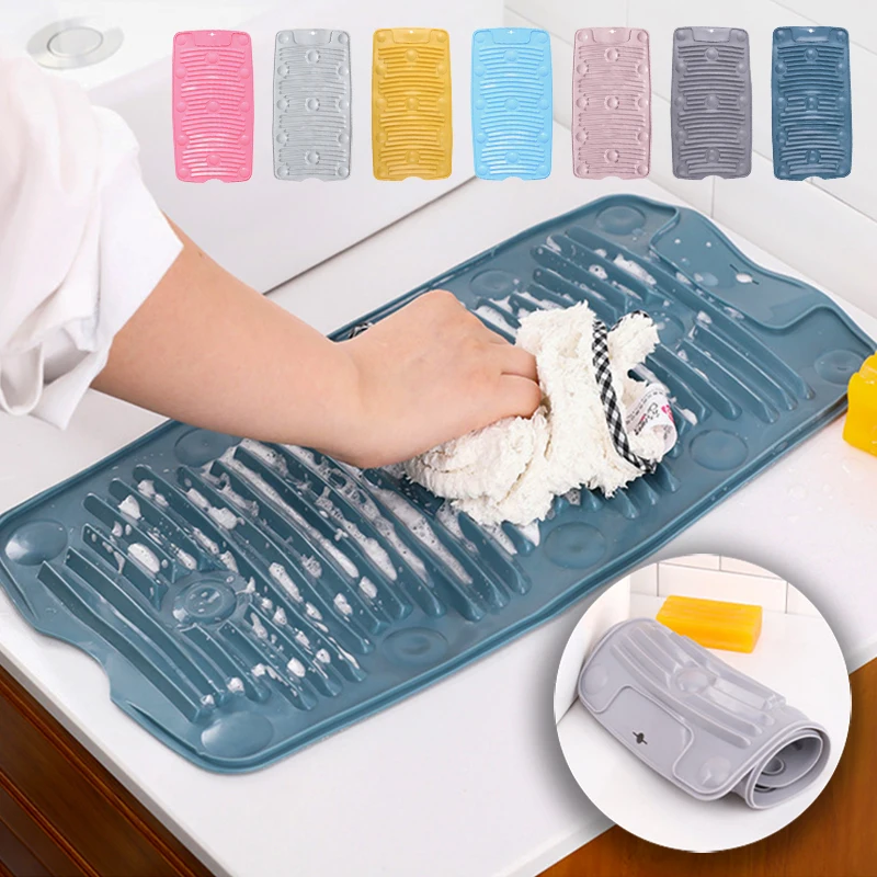 Washing-Board-Portable-Household-Non-Slip-Silicone-Washboard-Lazy ...