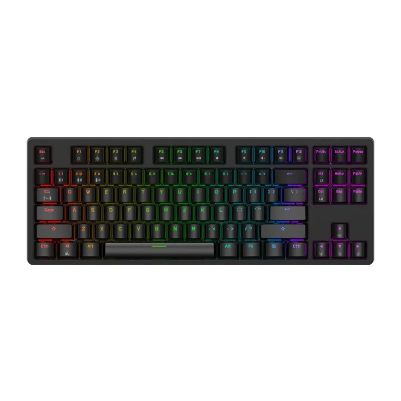 FL·ESPORTS F11 87-Key Mechanical Keyboard Bluetooth Wireless 2.4G Wired ...