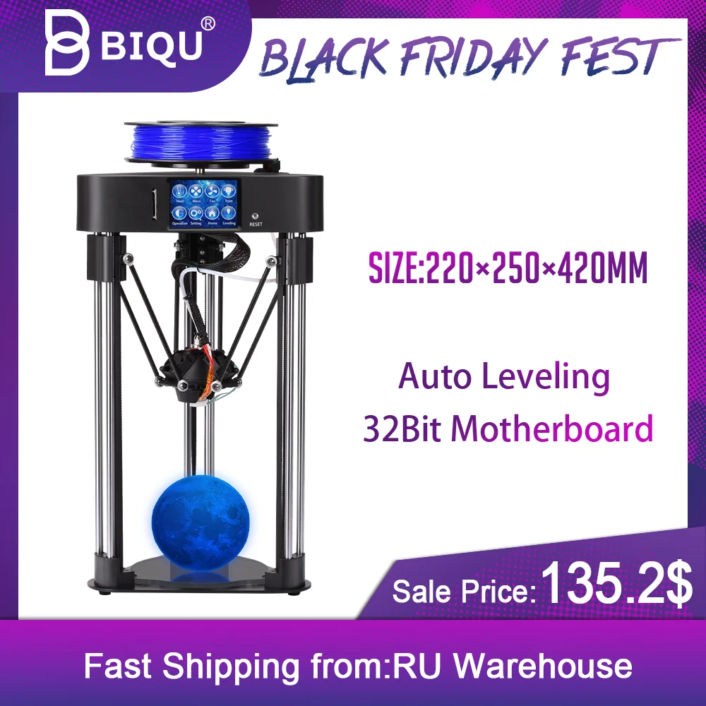 BIQU Magician 3D Printer Mini Kossel Delta 3d Printer Fully Assembly 2 ...