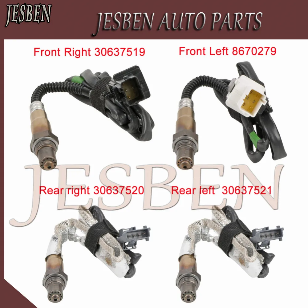 4pcs 30637520 30637521 30637519 8670279 Front & Rear Lambda Probe ...