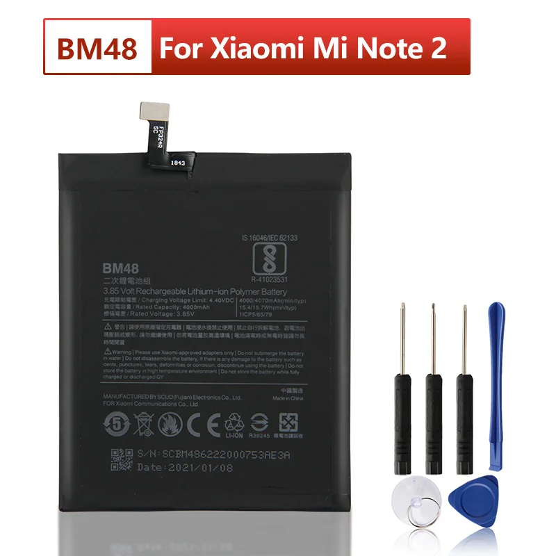 Bateria de substituição bm48 para xiaomi mi note 2 note2 baterias de ...