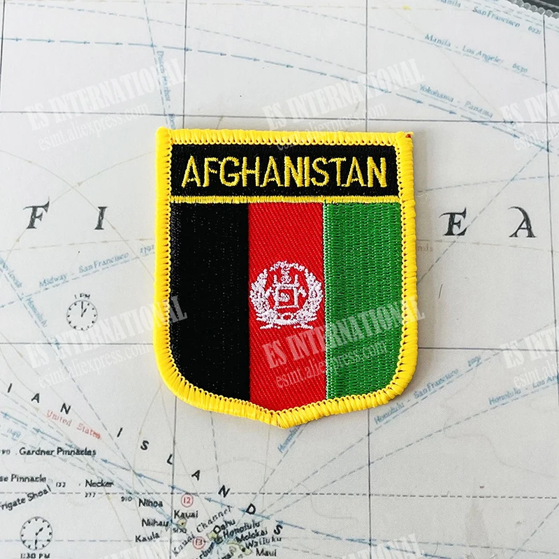 Afghanistan National Flag Embroidery Patches Badge Shield Square Shape ...