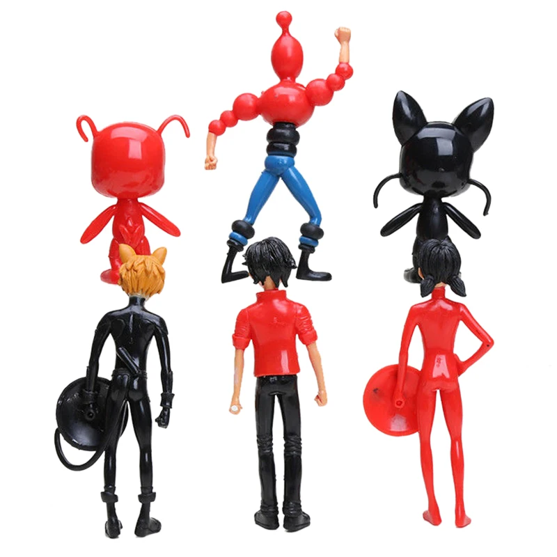 6pcs/lot Ladybug Comic Lady bug Doll Action Figure Toys Cute Anime ...