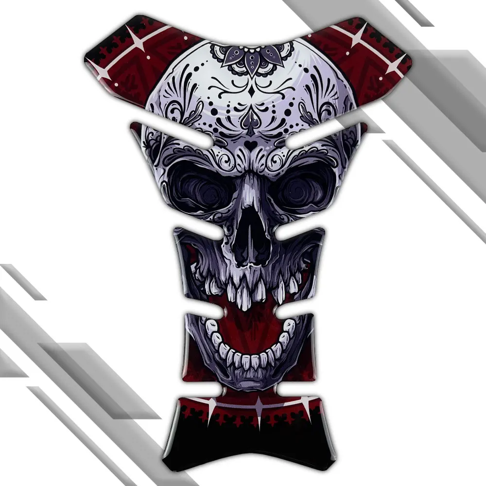 3D Motorcycle Accessories Skull Sticker Decal Fuel Tank Pad Protector ...