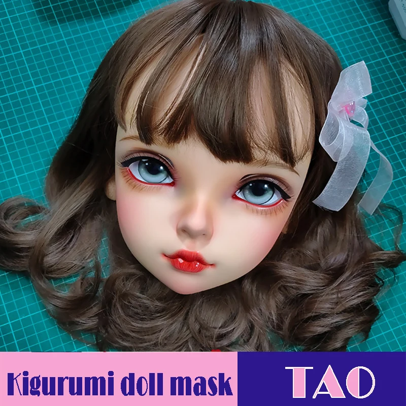 (TAO)Female Sweet Girl Resin Half Head Kigurumi BJD Mask Cosplay ...