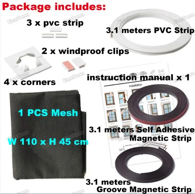 Adjustable Magnetic Window Screen for Window, anti mosquito net Mesh ...