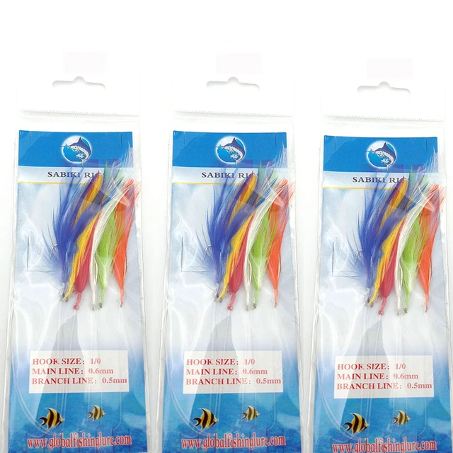 Sea Sabiki Rigs Jigging Fishing Hook Bait 3 Bag/lot Flash Rig Peche ...