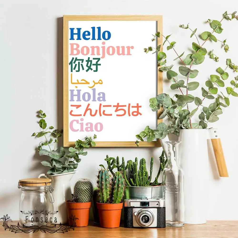 Hello In Different Languages Poster