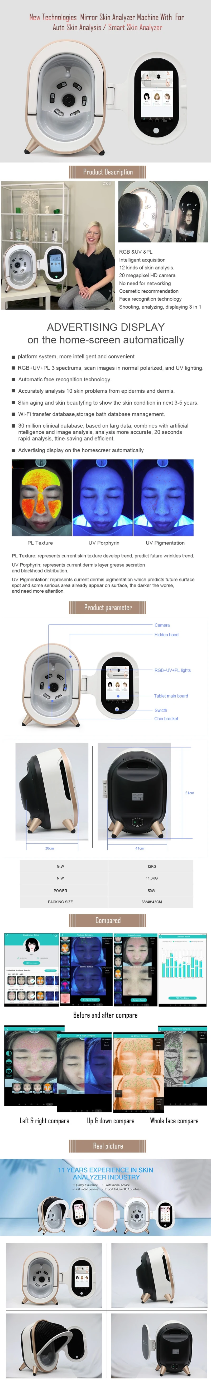 Korea Facial Skin Analysis System Magic Mirror Machine M9 Facial Tester ...