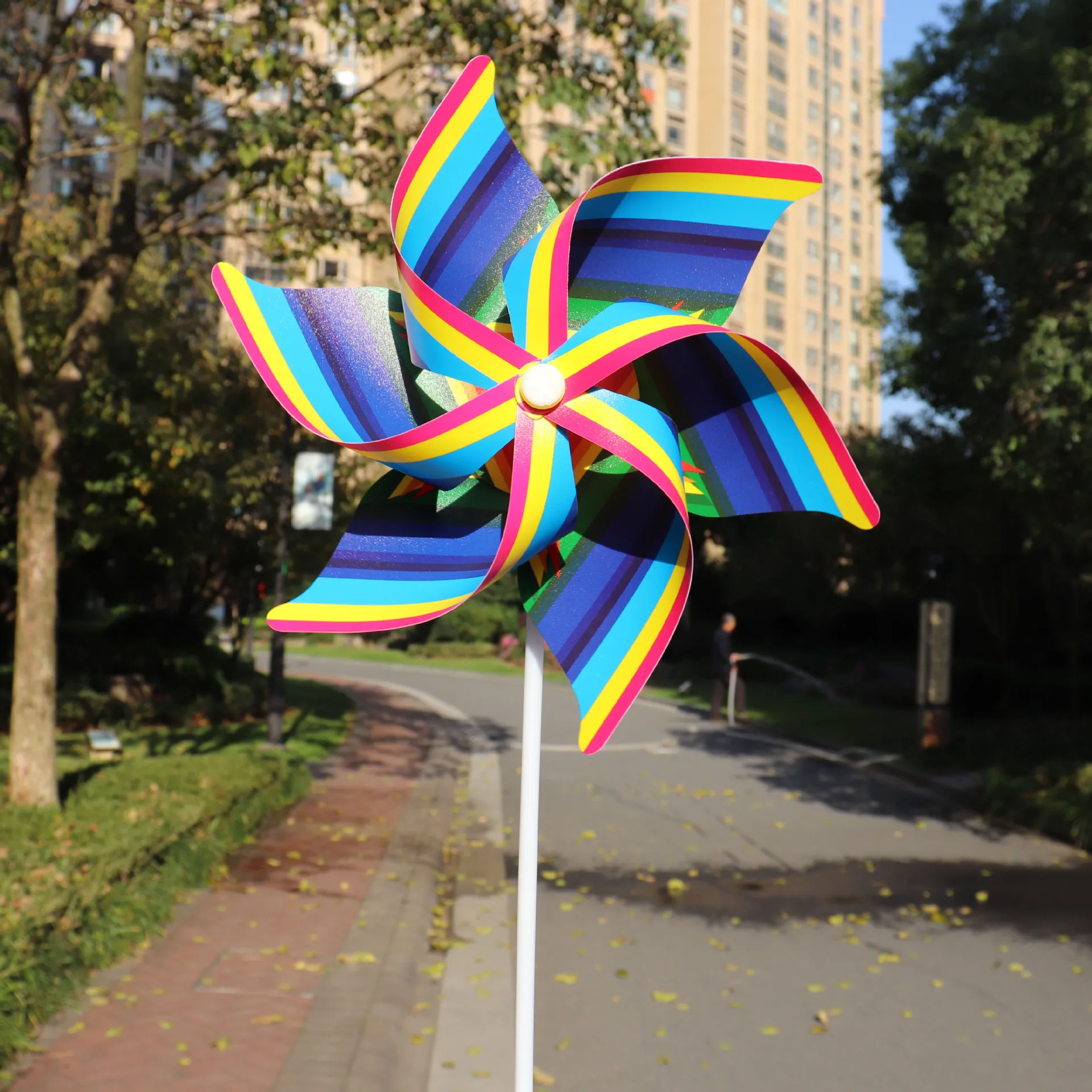 10PCS-21cm-6Blades-Colorful-Pinwheel-Windmill-Outdoor-Gifts-Children-s ...