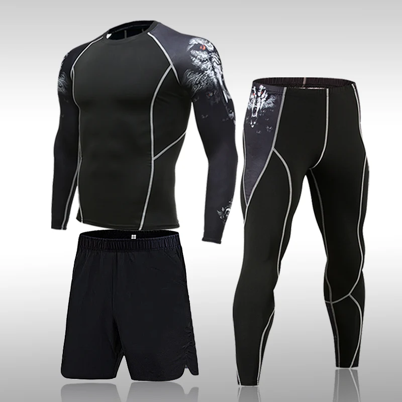 Man Compression Sports Suit Quick Drying Perspiration Fitness Training ...