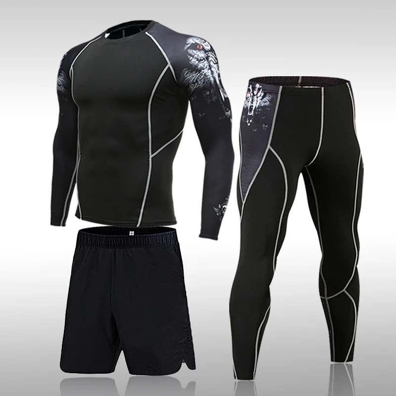 Man Compression Sports Suit Quick Drying Perspiration Fitness Training ...