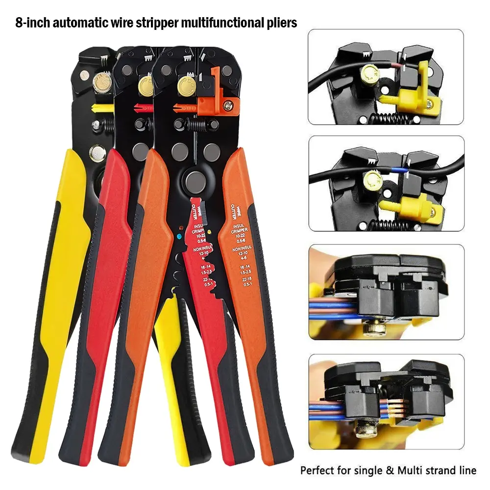 Red 8 Inch Multifunctional Automatic Wire Stripper – UroTuning