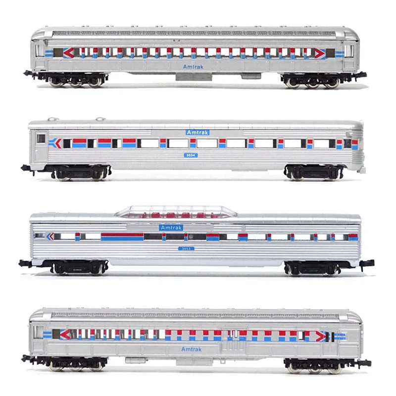 Diecast-Nscale-1-160-American-Amtrak-Passenger-Carriage-Six-axis-Train ...