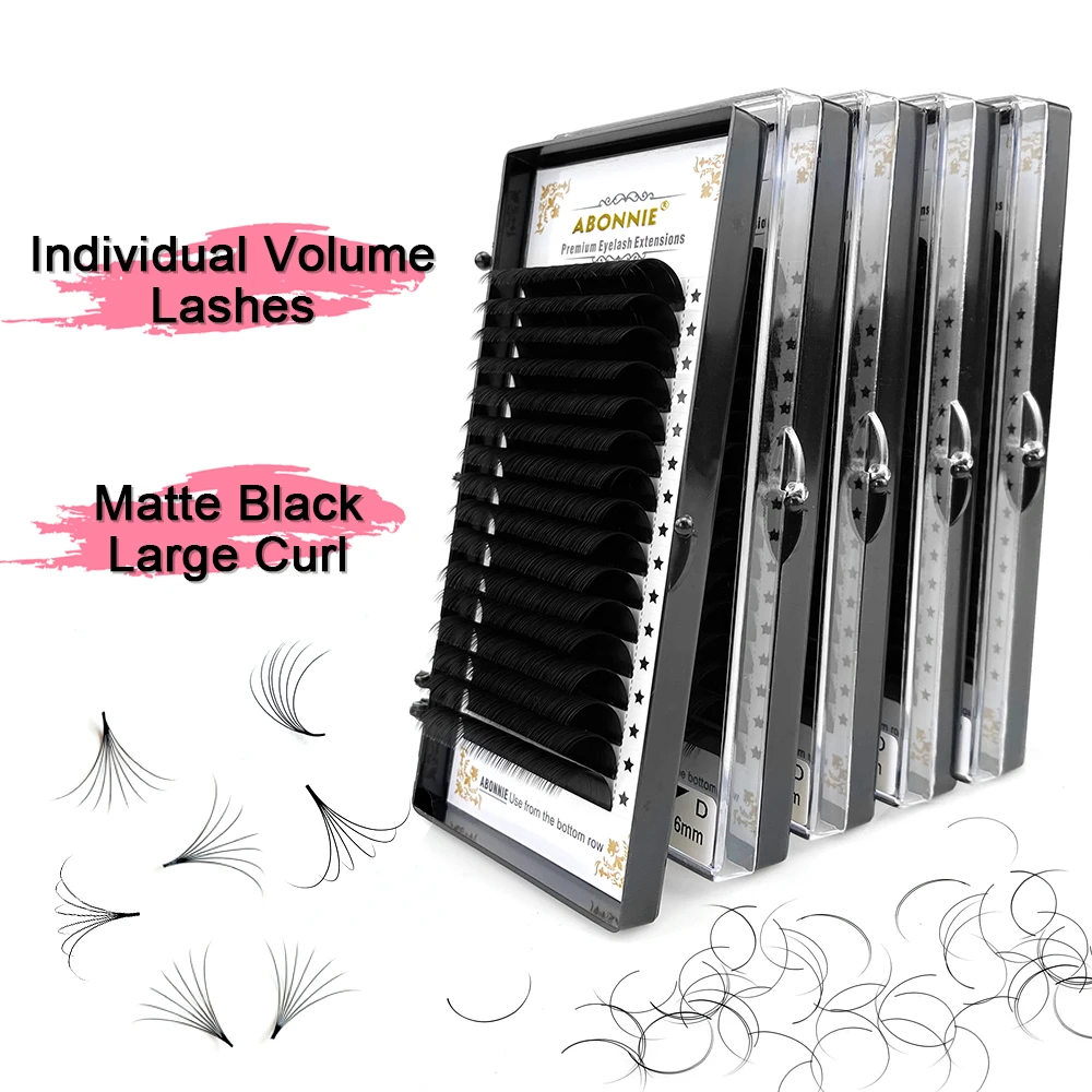 Abonnie Wholesale 16rows Classic Lash Extensions Custom Brand Single ...
