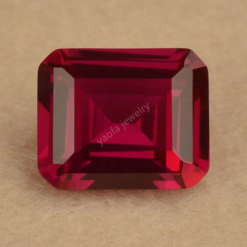 5A Quality Hardness 9 3x5mm~15x20mm 5# Rose Red Stone Loose Octangle ...