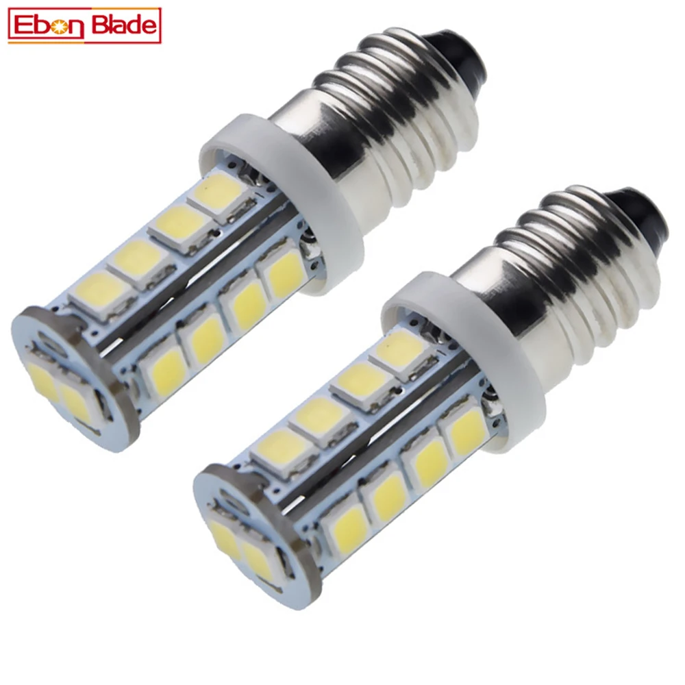 2Pcs E10 LED Bulb 18SMD Upgrade Screw 6V 12V 24V DC Miniature Light ...