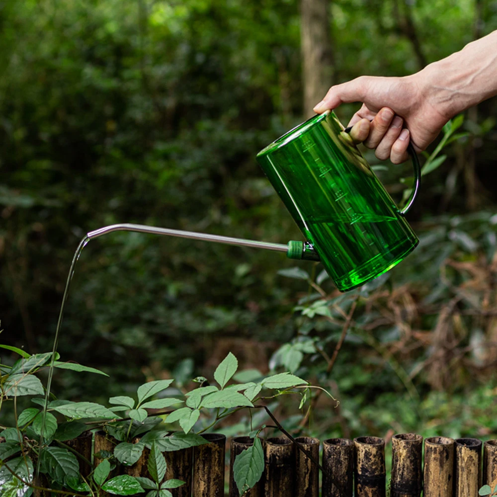 1L Garden Watering Can, Translucent Cylindrical Watering Can with ...